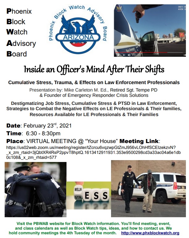 Meeting Agenda – Phoenix Block Watch Advisory Board